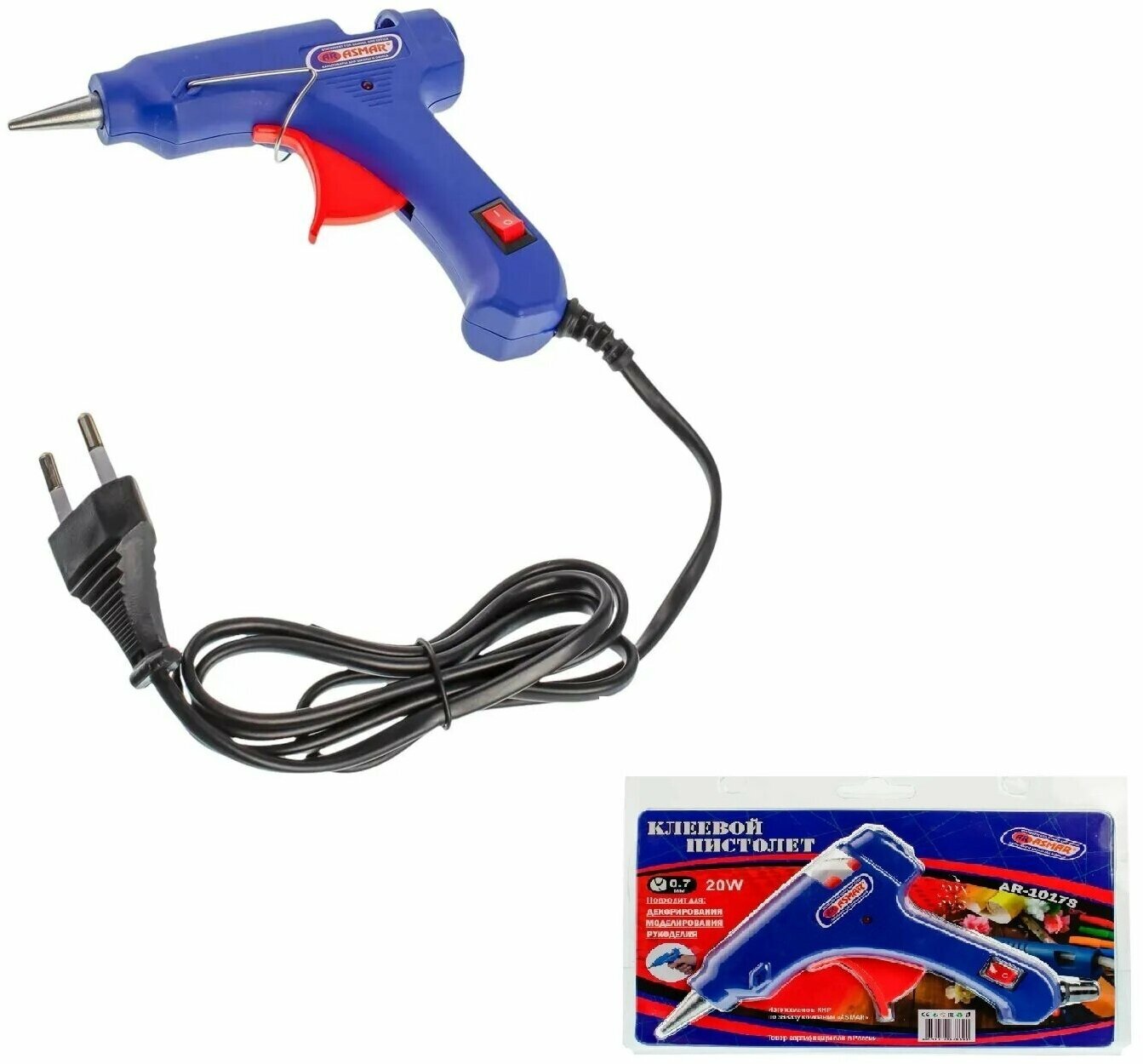 Пистолет для горячего клея / клеевой пистолет / термопистолет, 7 мм, 20 Ватт