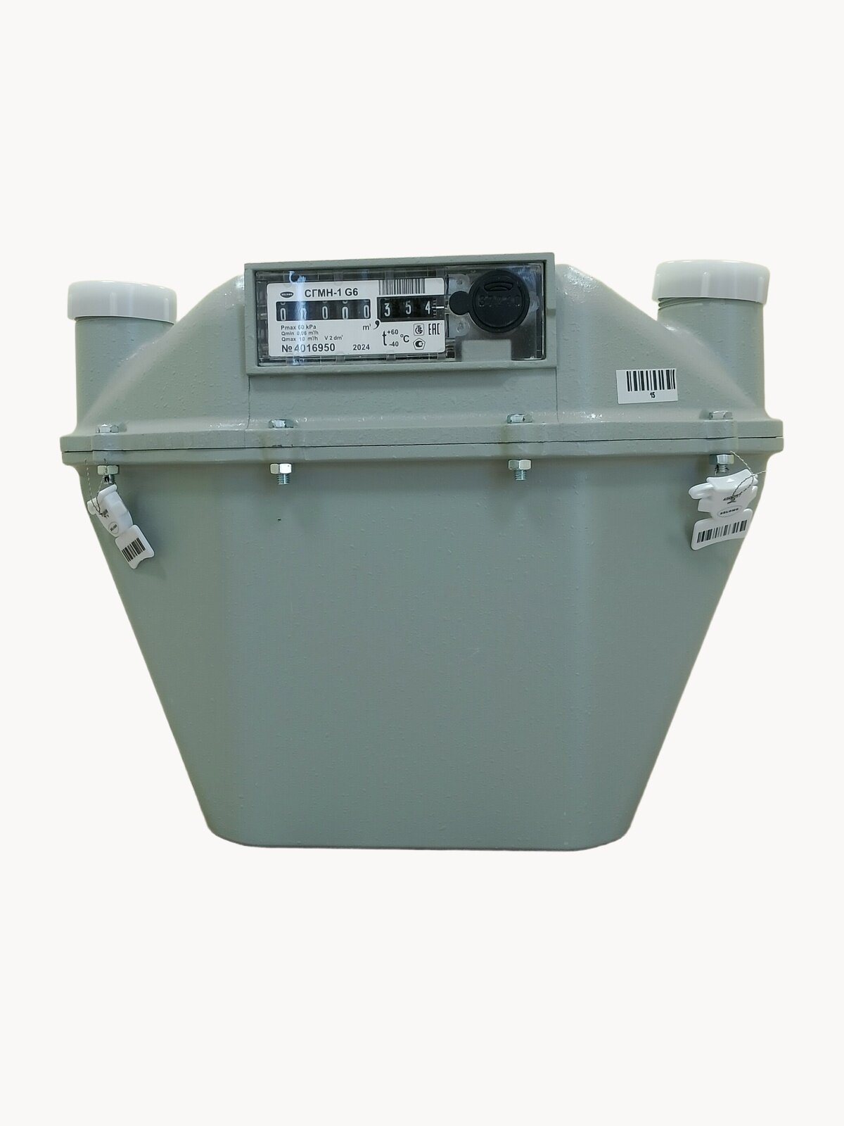 Счетчик газа мембранный "БелОМО" СГМН-1-G6, 1 1/4" (Ду 40), 250 мм, левый, 2026 г. для помещения