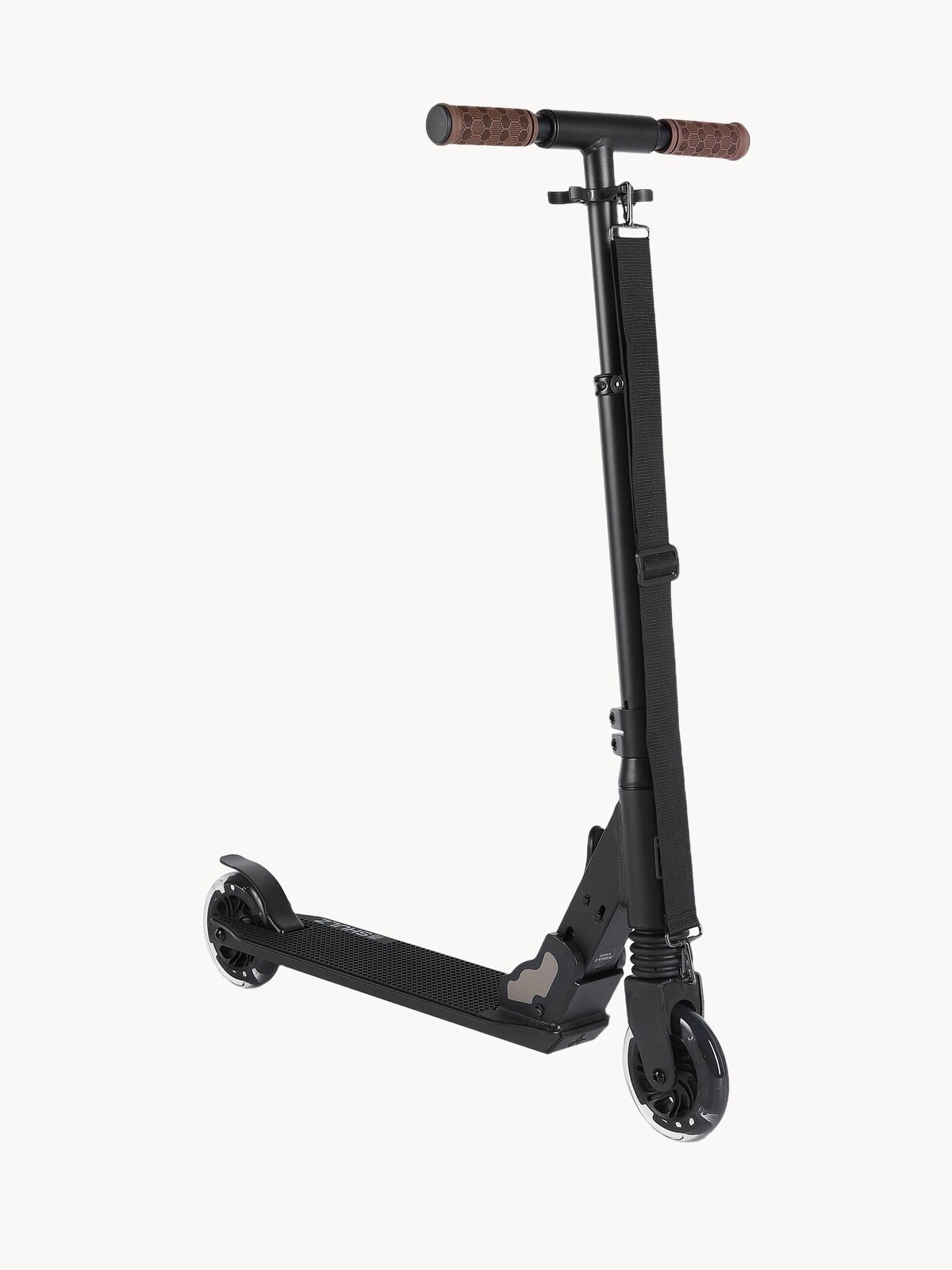 Самокат SHULZ 120 LED, складной, светящиеся колёса - черный