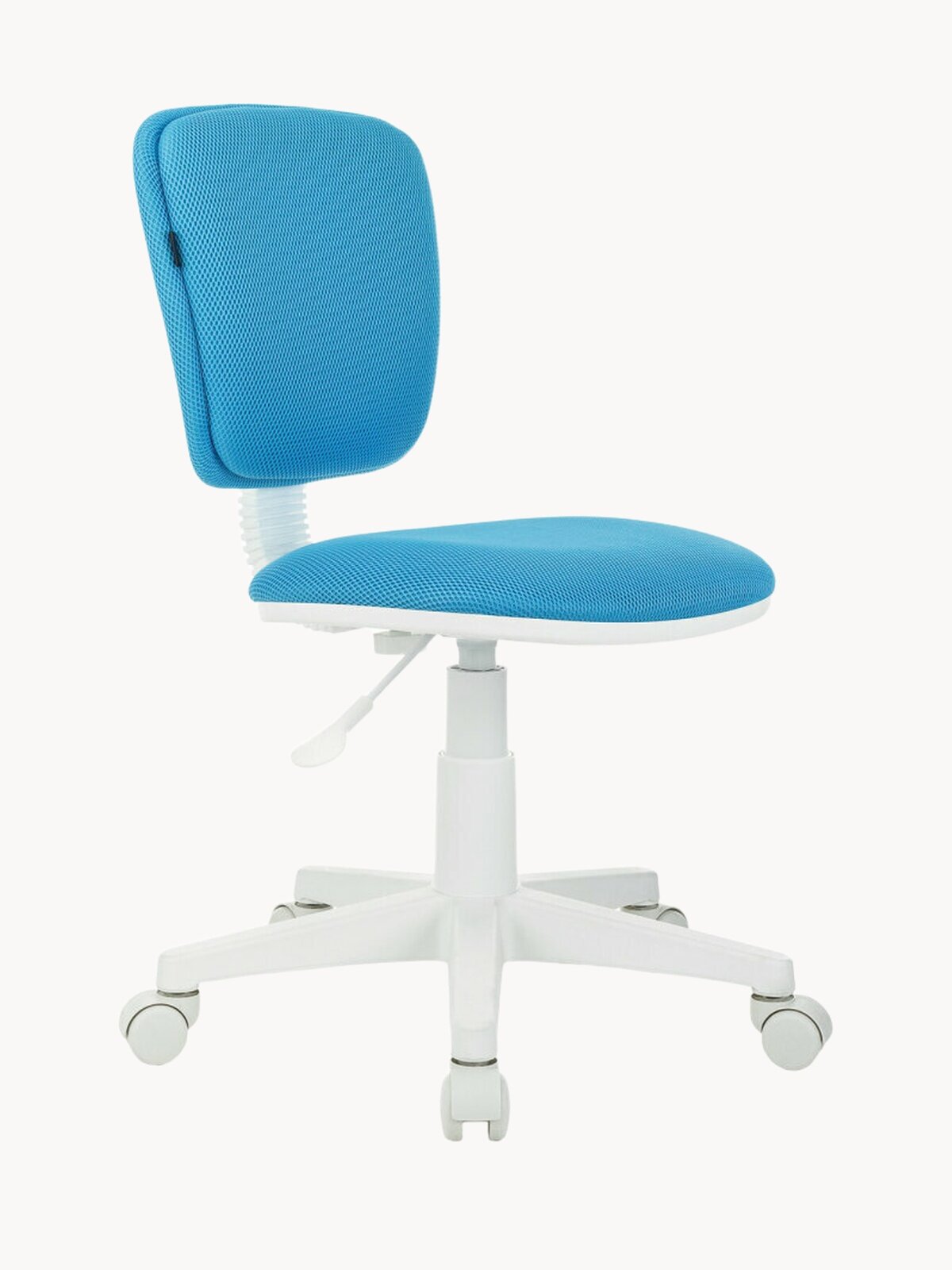 Кресло компьютерное детское игровое на колесиках тканевое для школьника, детской комнаты синее, без подлокотников, пластик, Brabix Joy MG-204W, 533012