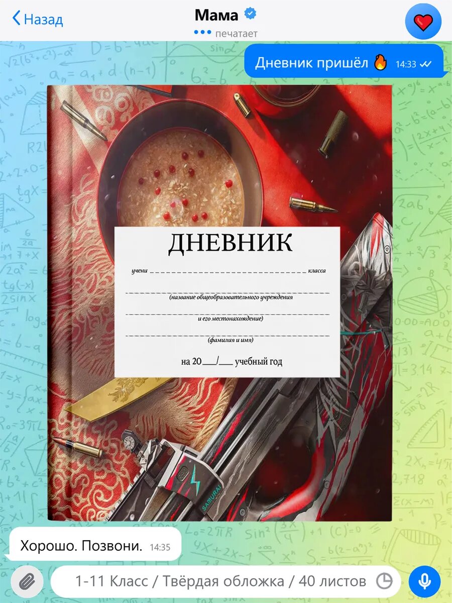 Школьный дневник с принтом Роблокс