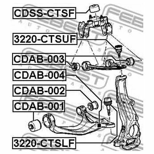 Шарнир независимой подвески / поворотного рычага Febest 3220ctslf для Cadillac CTS, SRX, STS