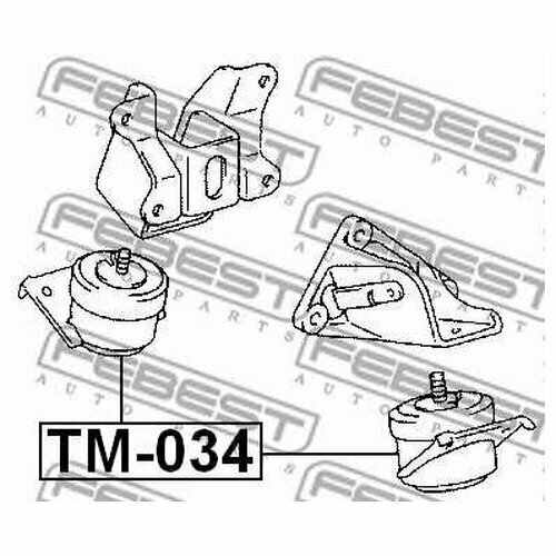 Опора двигателя Febest TM034 для Lexus GX; Toyota 4Runner, FJ Cruiser, Land Cruiser Prado