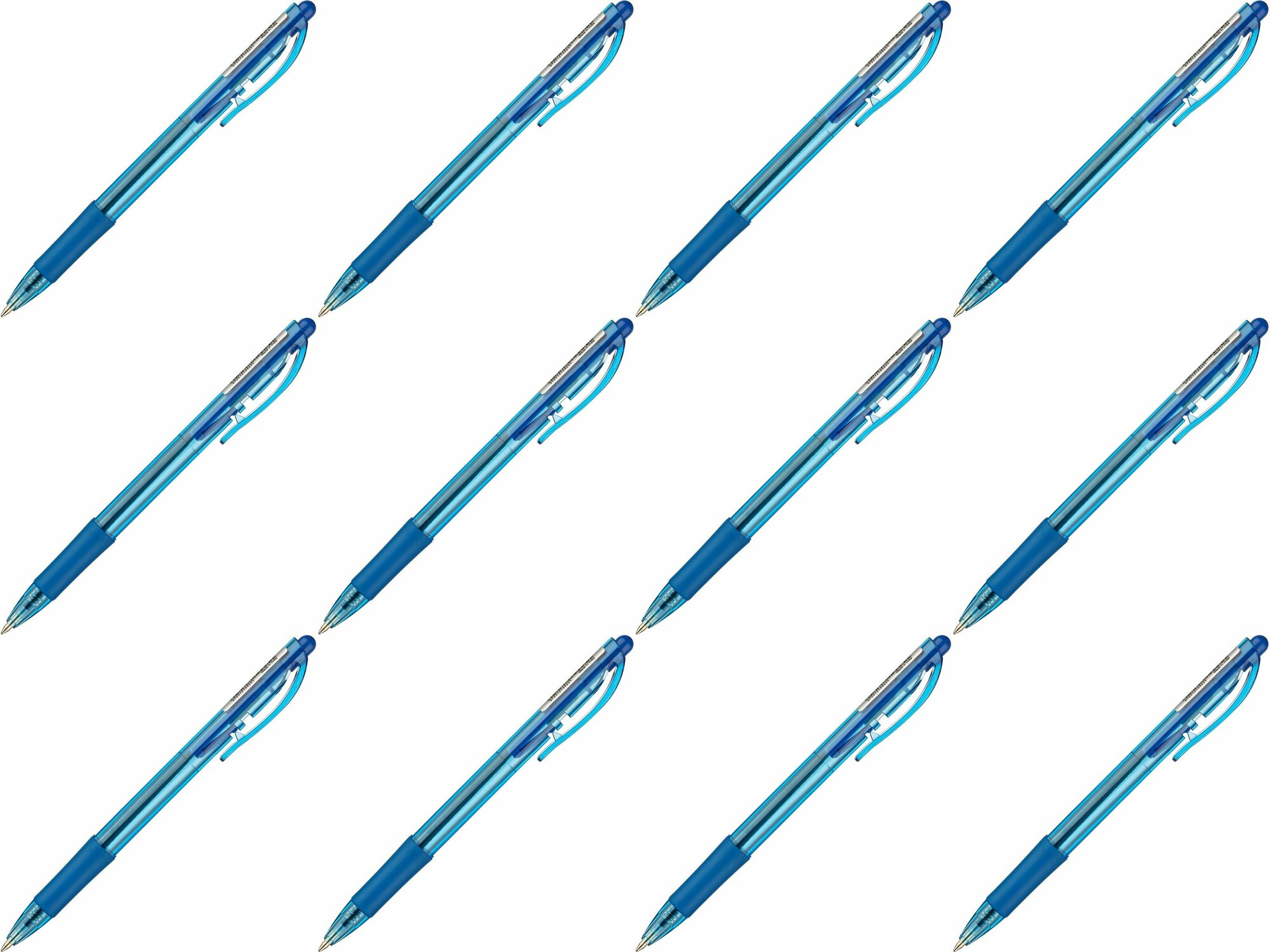 Pentel Ручка шариковая автоматическая, синий, 12 шт