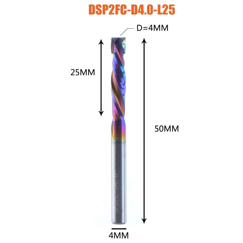 Концевая фреза DREANIQUE DSP2FC-D4.0-L25-r 4 мм