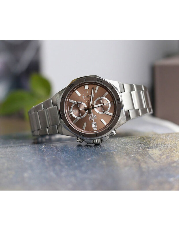 Наручные часы CASIO Edifice, коричневый/серебряный — фото 1