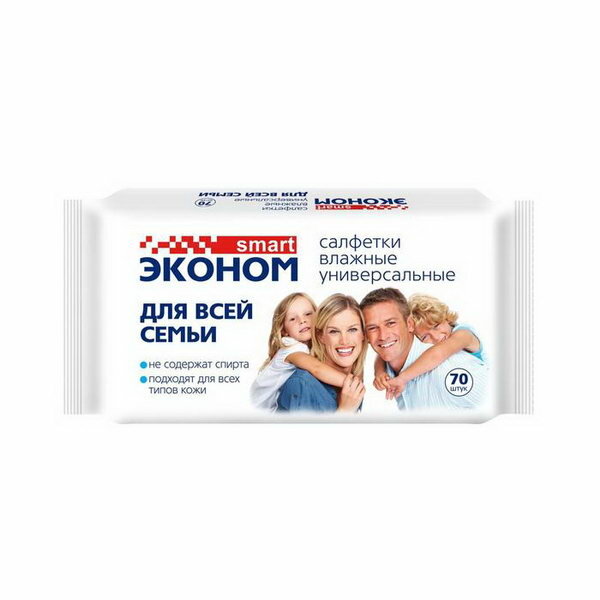 Эконом SMART влажные салфетки для всей семьи N70