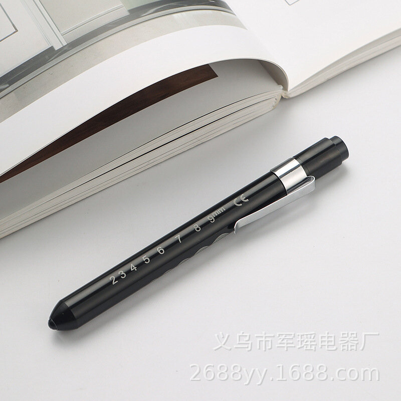 Портативный светодиодный фонарик-ручка из алюминиевого сплава для осмотра лиц, с двойным источником света (желтый и