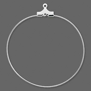 Основа-подвеска для нанизывания, 45х41мм, базовый материал - латунь, посеребренная, 2 шт.