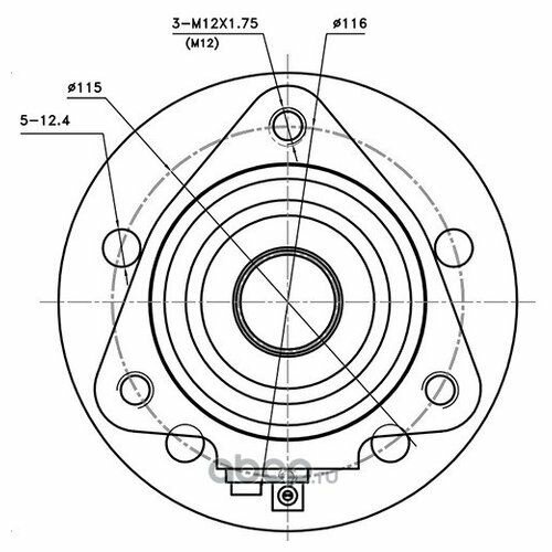 Ступица передняя ZIKMAR Z89372R
