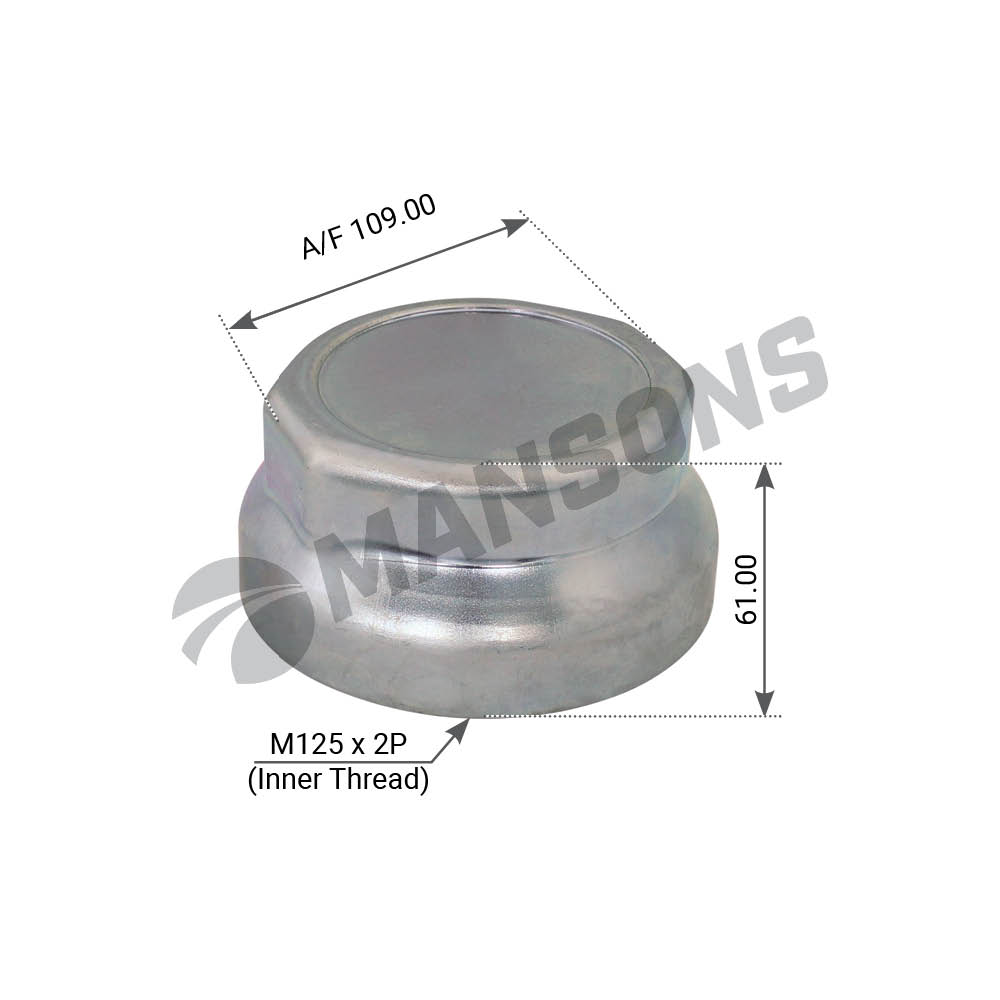 MANSONS 300.078 крышка ступицы (алюм.) m125x2 внутр. sw105 \bpw-eco(6.5-9т)