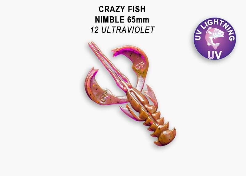 Силиконовые приманки Crazy Fish Nimble 2.5" 44-65-12-6 кальмар