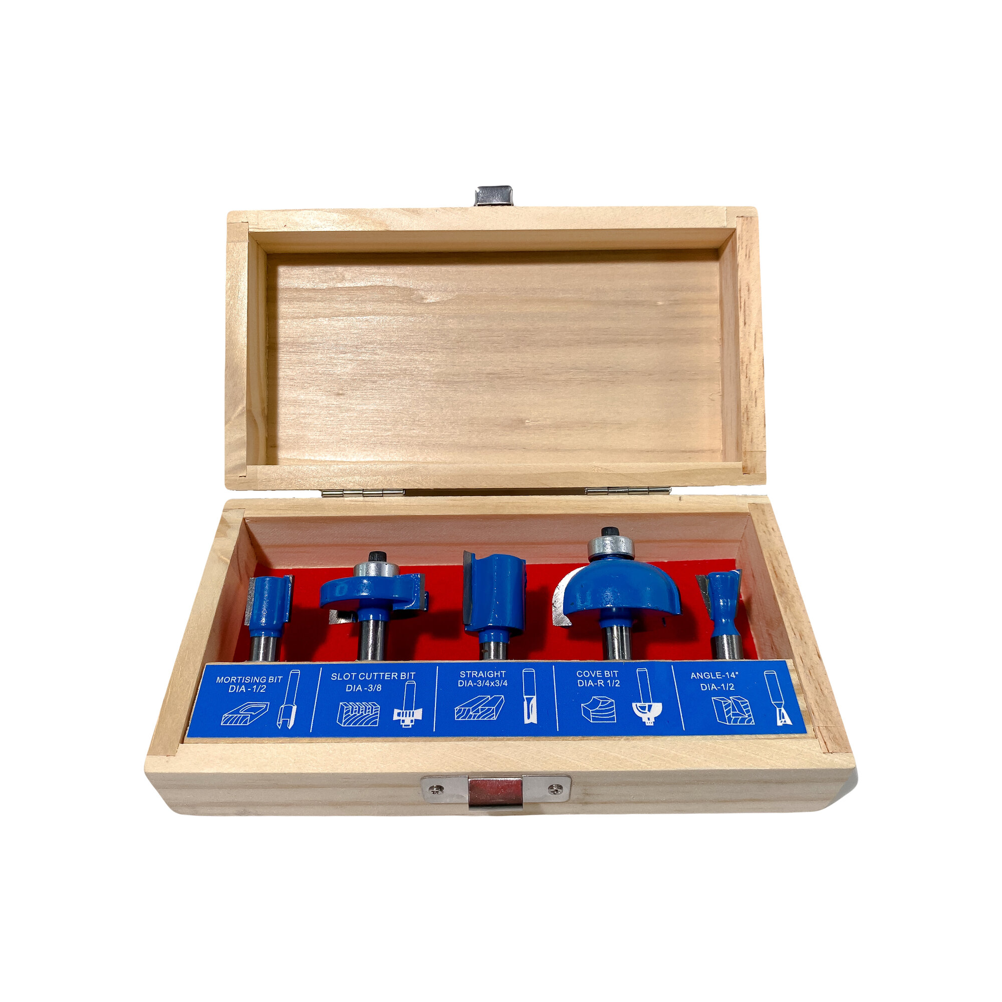 Набор фрез по дереву 5 предметов-хвостовик 8 мм TORGWIN / T506244