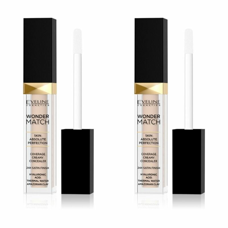 Eveline Cosmetics Кремовый консилер с гиалуроновой кислотой, терминальной водой и амазонской глиной, № 025, 2 штуки.