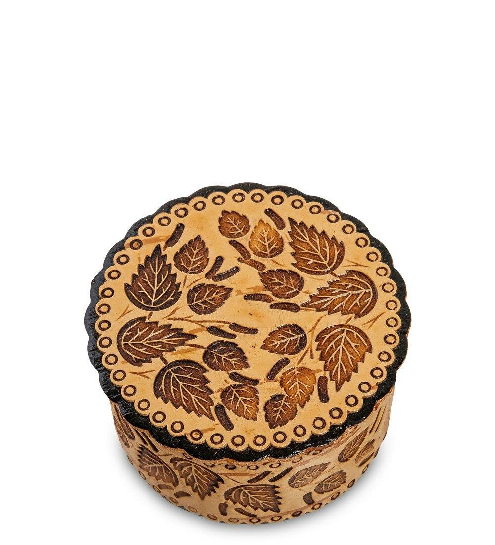 Шкатулка Листва мал. (береста) A2134360 Народные промыслы, Береста, Россия