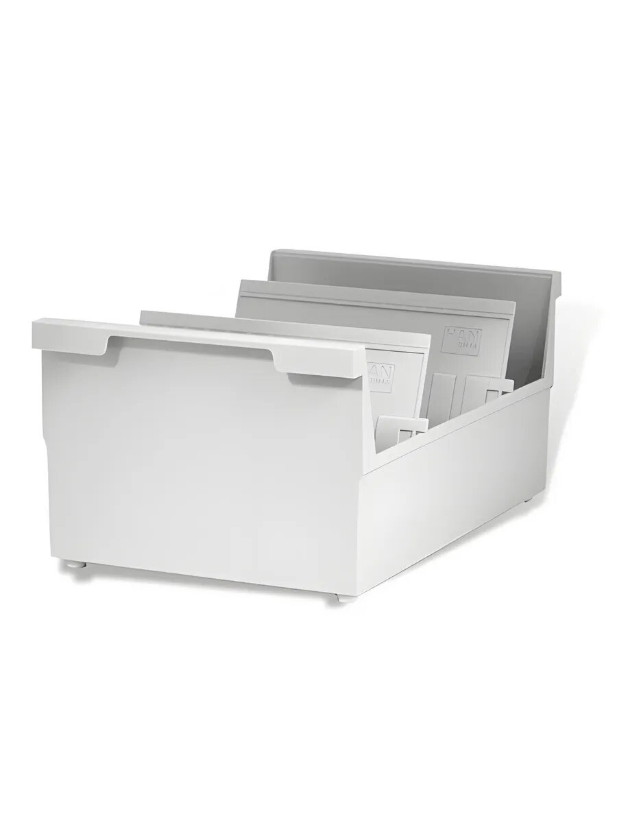 Картотека пластик, А5 горизонтальная на 1000 карт, серая