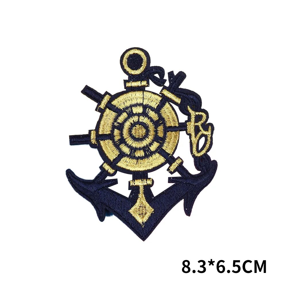 Золотые вышитые корабельные якоря нашивки N-bt3349