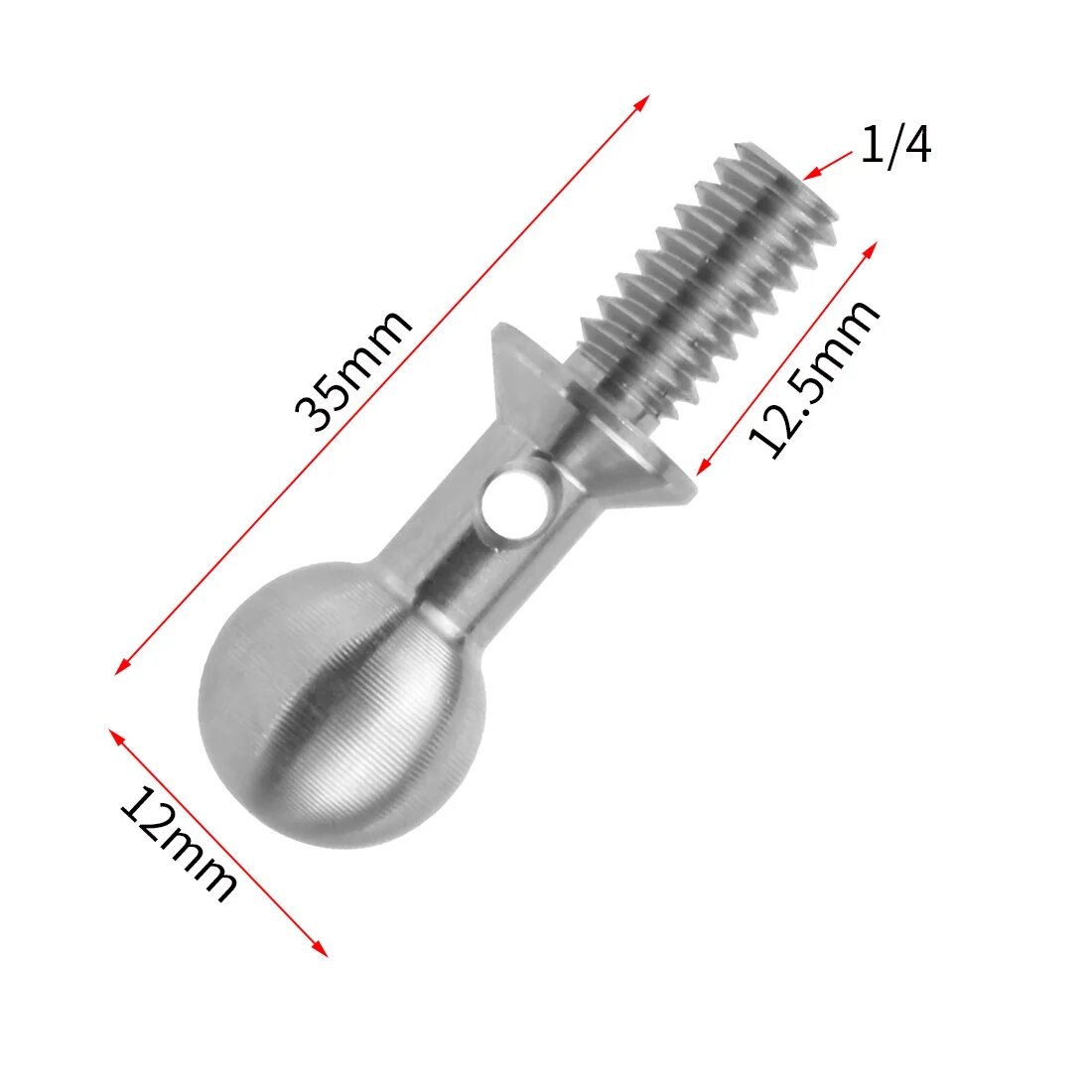 12 мм шариковый болт-гвоздик из нержавеющей стали с двойной головкой 1/4 "винт для монитора шарнирный зажим Кронштейн Горячий башмак для камеры Волшебная рукоятка удлинитель