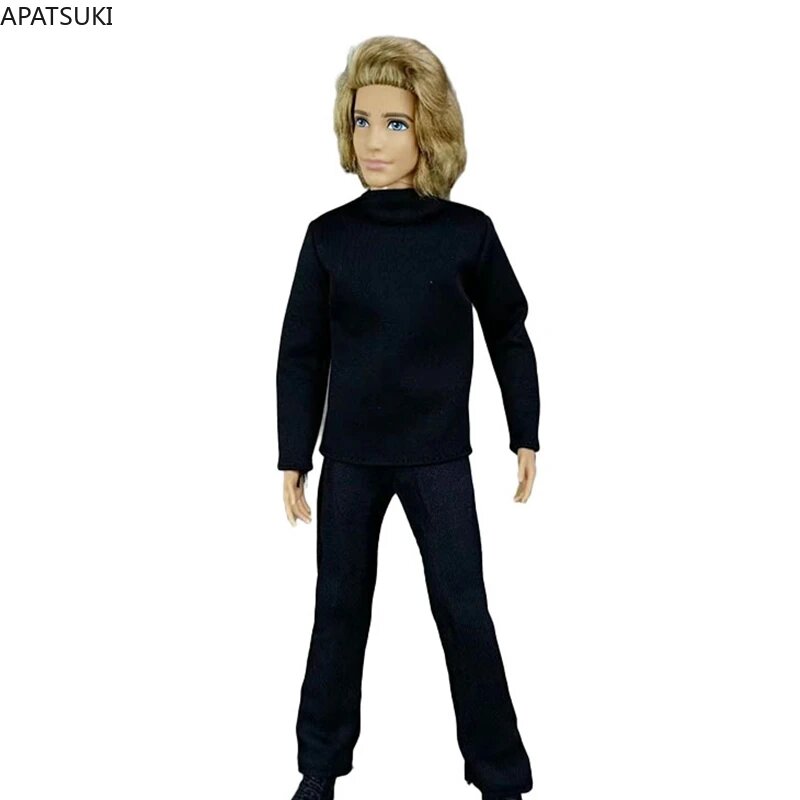Черная одежда для куклы Кен: футболка, блузка, брюки