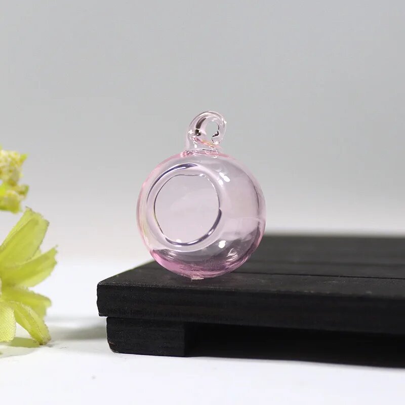 Подсвечник стеклянный круглый Розовый, 1pcs, NO2