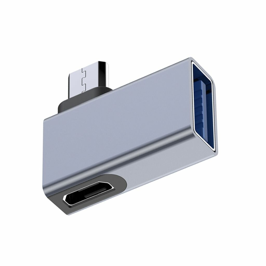 Набор USB-адаптеров, разъем под углом 90 градусов, с портом питания, подходит для клавиатур смартфонов, мышей, мобильных устройств