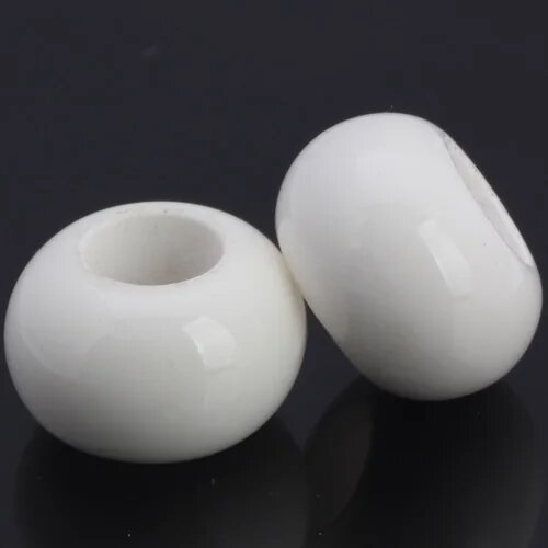 Керамические бусины OlingArt 13x8 мм 12 шт. Белый, 13MM 12PCS 007