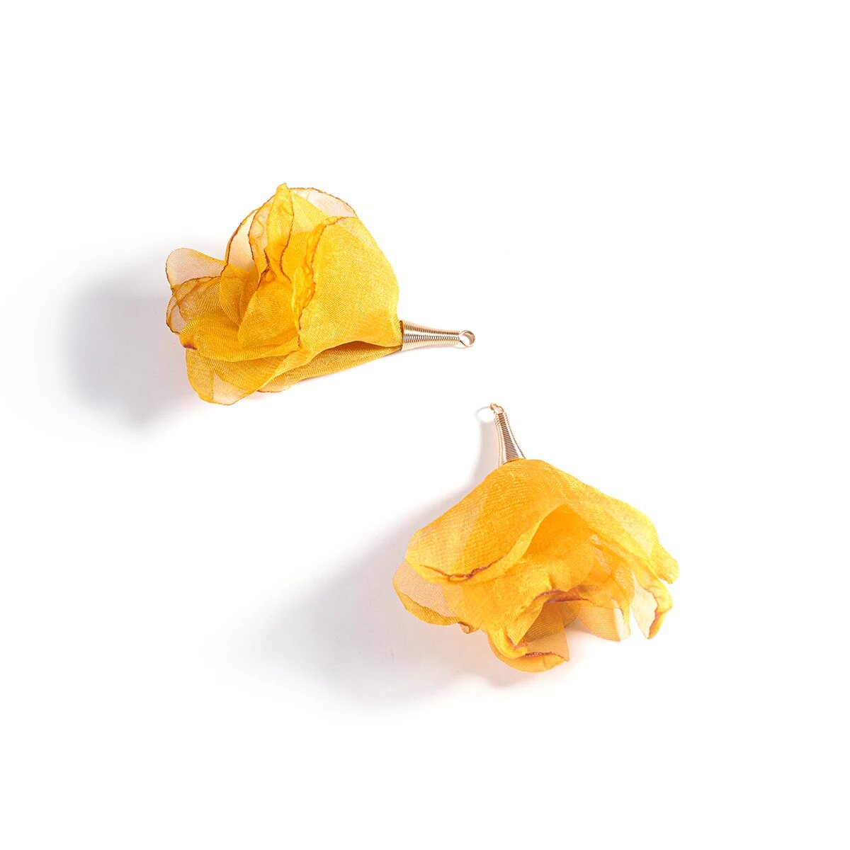 Подвески для сережек сетчатые цветочные 10 шт. yellow