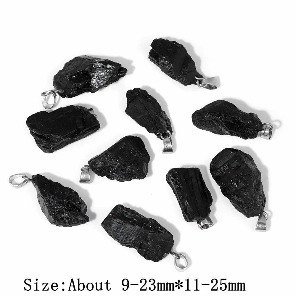 Черный турмалин кулон RISYF Черный, 2 Pieces, 1. Tourmaline