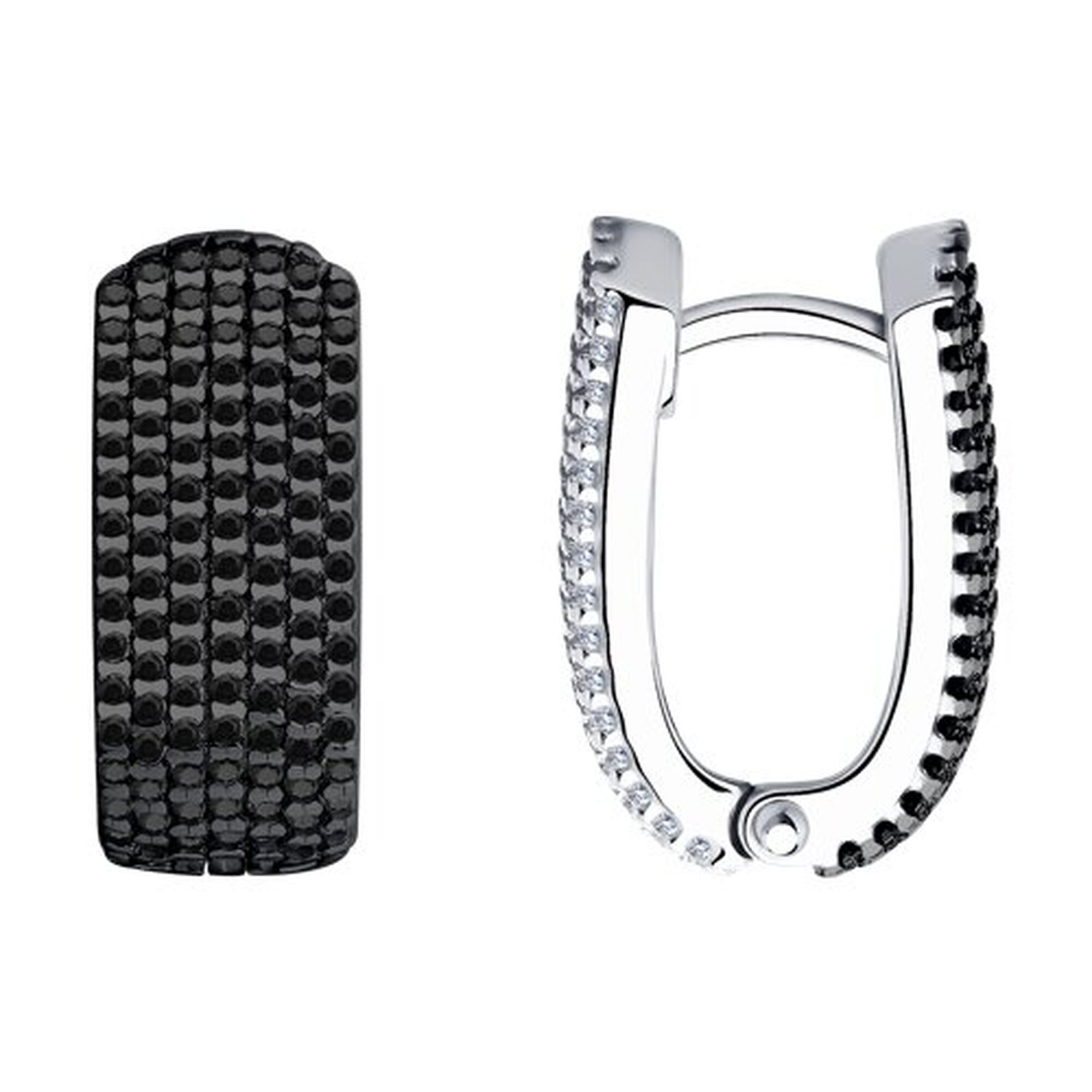 Серьги трансформеры, серебро, 925 проба, родирование, фианит