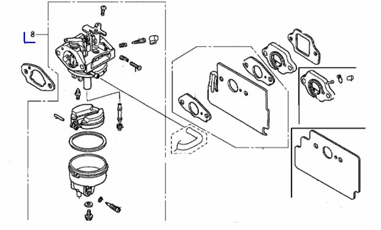 Карбюратор в сборе (BB63B D) для двигателя Honda серии GC135E; Артикул Honda: 16100ZL9804 (Оригинал)