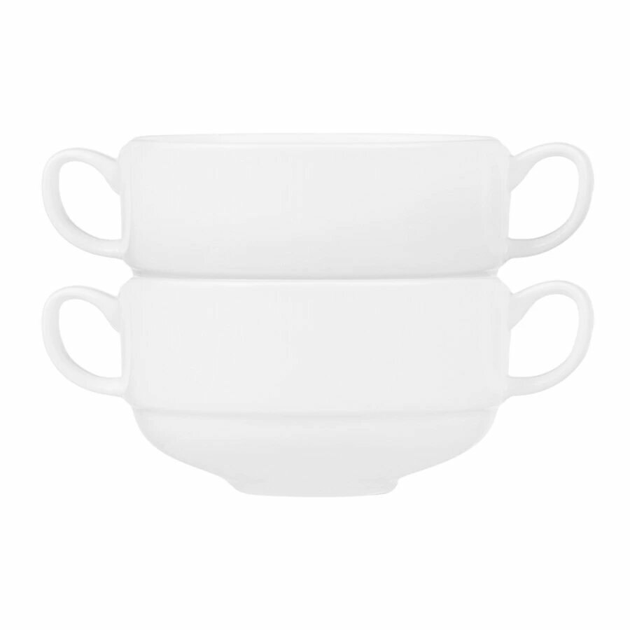 Набор бульонниц Decor de table Плиссе 250 мл, 2 шт, фарфор костяной, п/к
