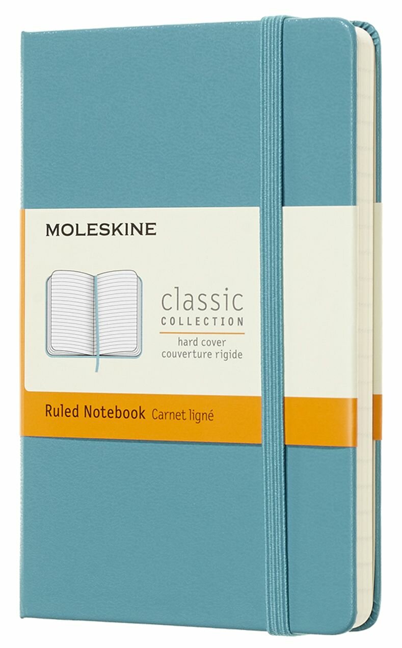 Блокнот Moleskine CLASSIC Pocket 90x140мм 192стр. Линейка, твердая обложка, голубой