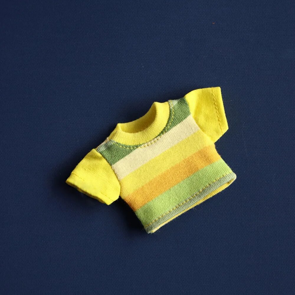 Повседневная футболка для куклы, модный стиль, 5 цветов, эластичная одежда для кукол, аксессуары «сделай сам» для кукол с хлопковой начинкой 10 см Желтый, Yellow