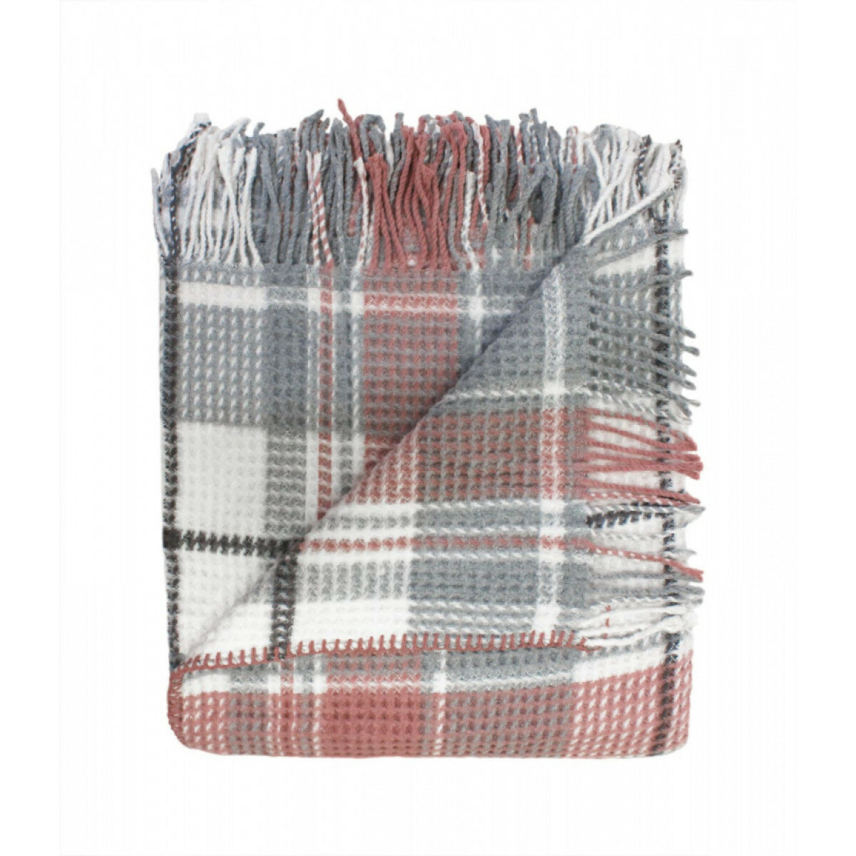 Плед Ipekce Home "COZY LIFE", хлопок/акрил, 180х220 см, розовый/серый