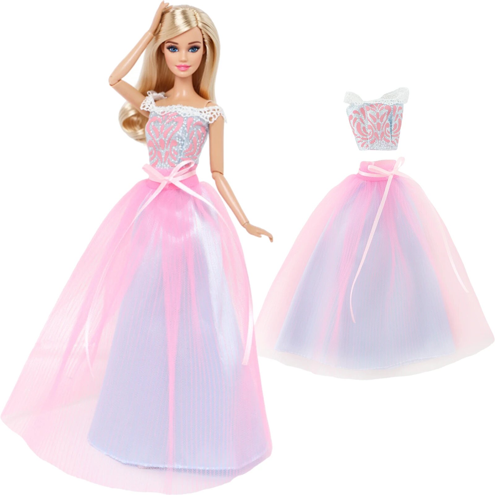 Комплект платьев для куклы Bie Розовый, 11