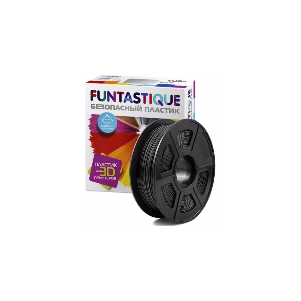 Пластик в катушке FUNTASTIQUE abs, 1.75 мм, 1 кг, черный ABS-1KG-BK, Кроме того этот пластик легко и быстро сохнет