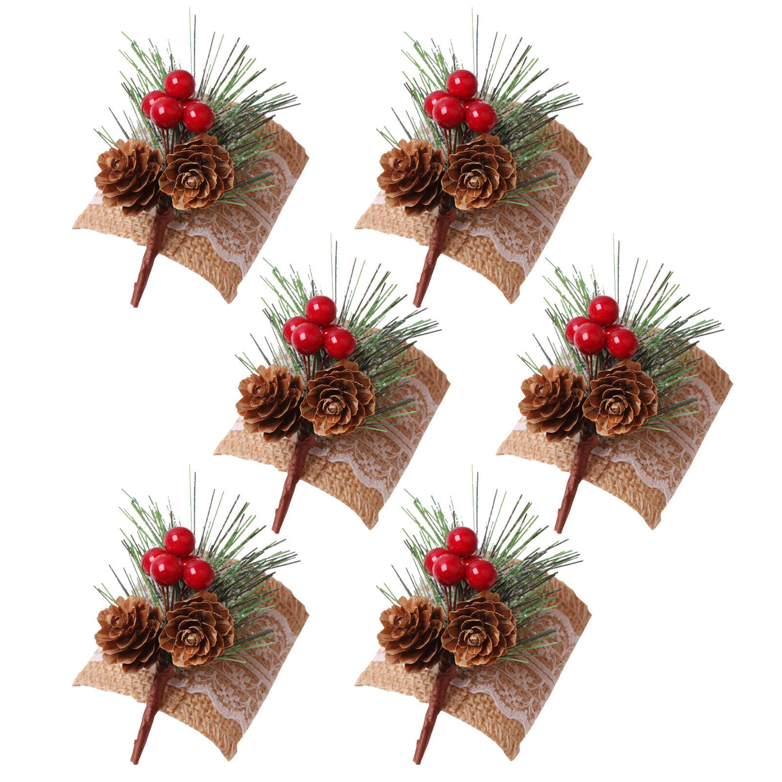 Pinecone Napkin Rings Sweet Reusable Christmas Holders Table Decor for Dinner Party Anniversary