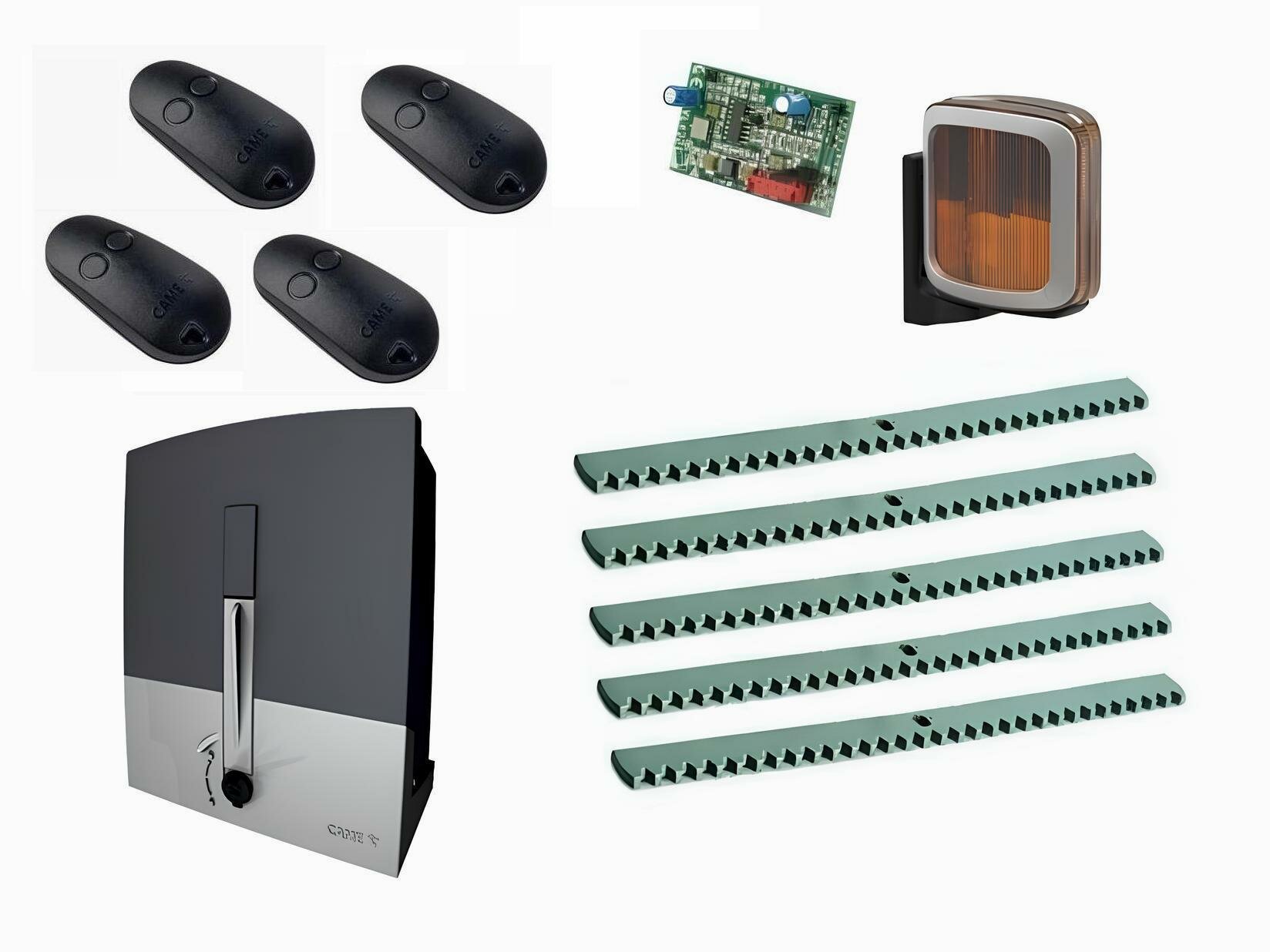 Автоматика для откатных ворот BXL04AGS KIT5-LA-T4, комплект: привод, радиоприемник, 4 пульта, лампа, 5 реек