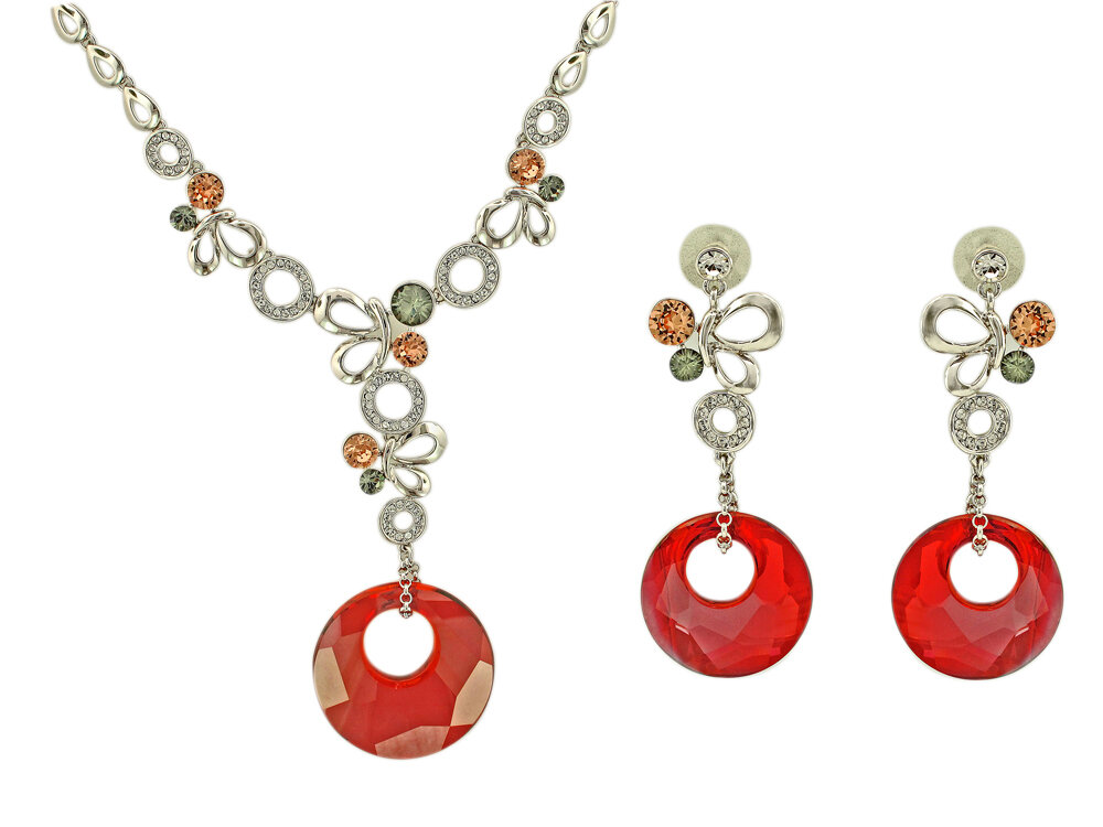 Комплект бижутерии, кристаллы Swarovski