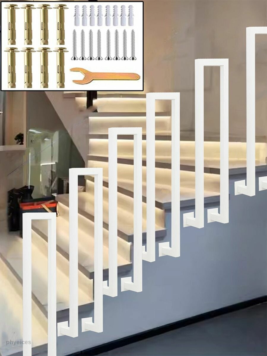 Современные перила для лестниц, боковое крепление, антискользящий поручень, чёрный кованое ограждение для крыльца/лофта, 1 шт