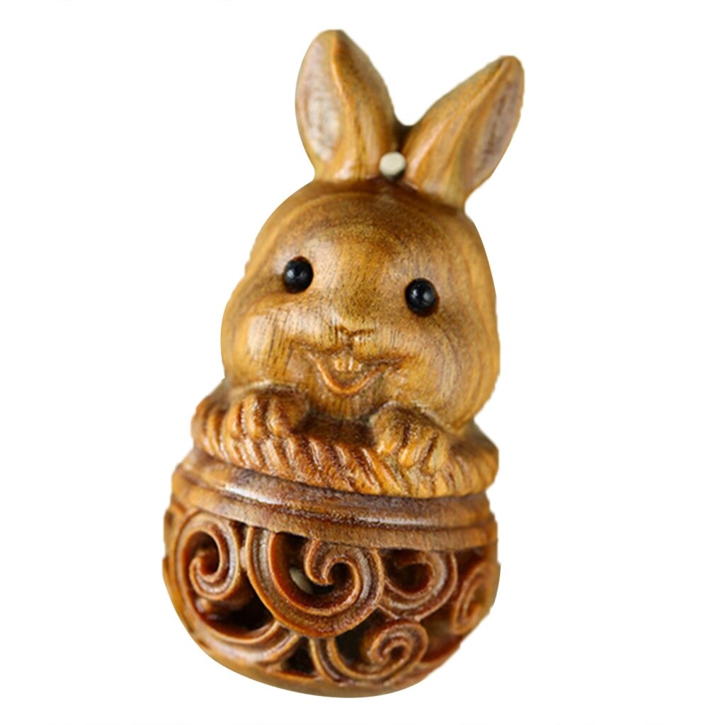 Мини-Деревянная Банка Для Хранения Таблеток С Милым 3D Резным Дизайном В Виде Кролика, Шкатулка, Подвесные Аксессуары для Эфирных Масел и Мелких Предметов