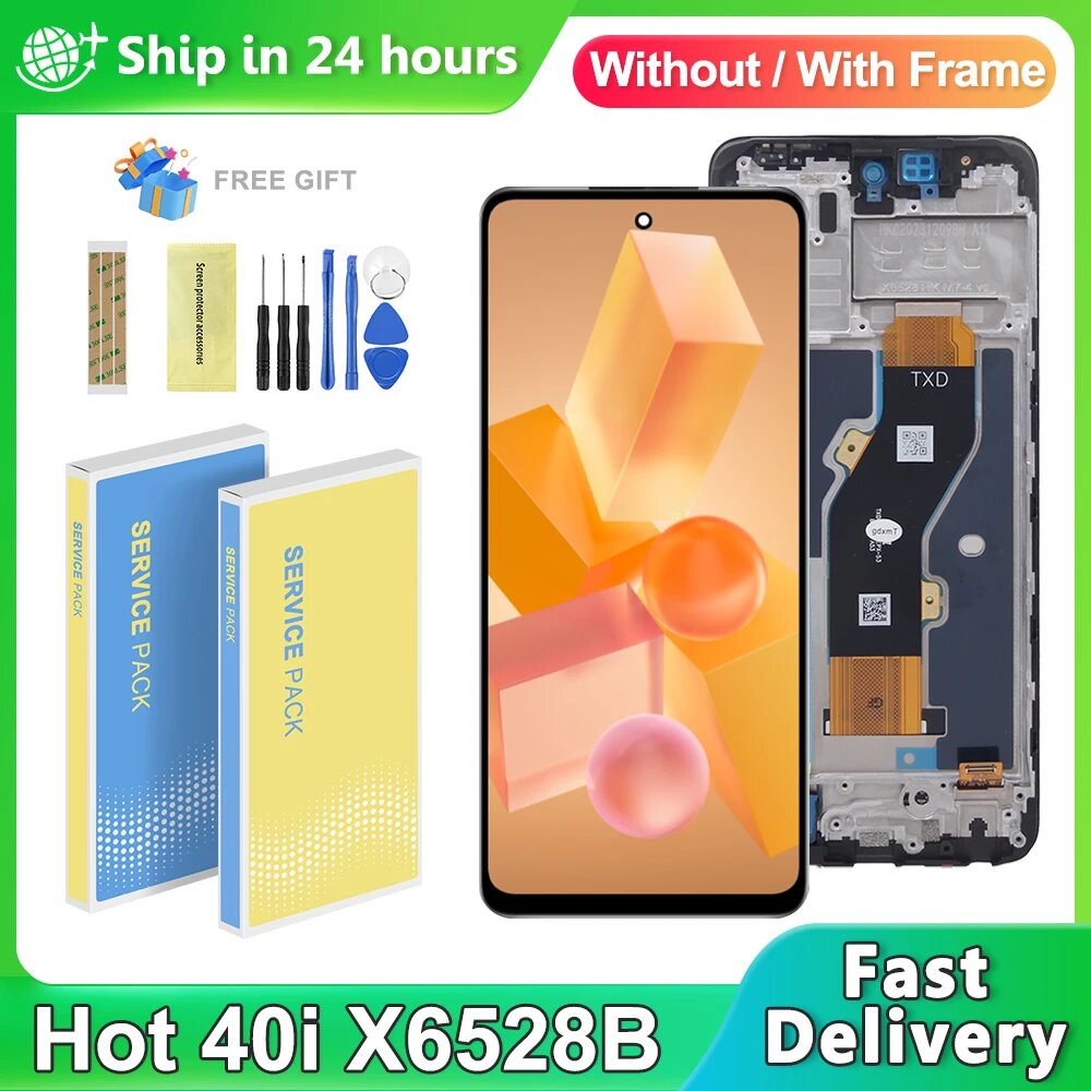 6,52-дюймовый дисплей для Infinix Hot 40i X6528B, ЖК-дисплей, дигитайзер сенсорного LCD No Frame