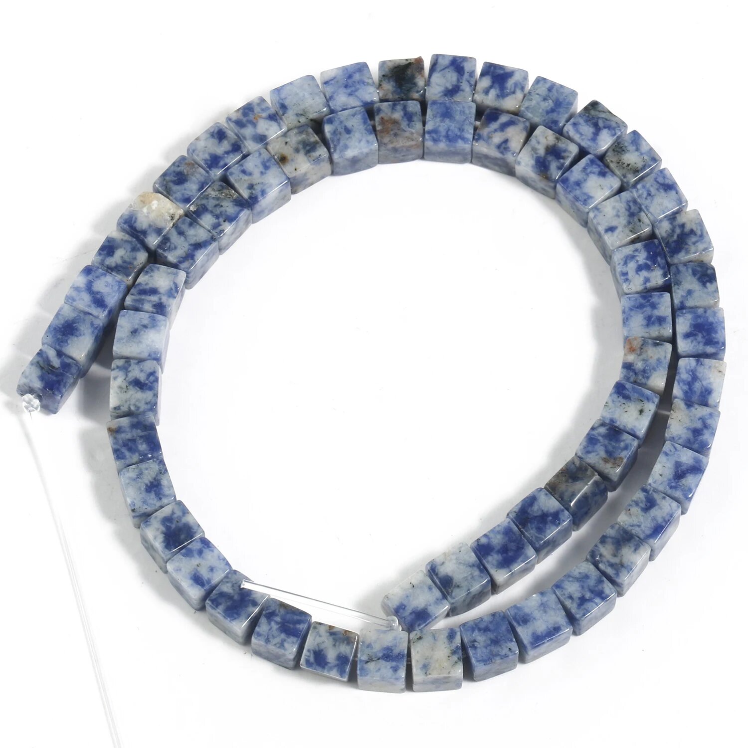 Натуральные бусины тигровый глаз амазонит опал Синий, 8mm (approx 45pcs), Blue Spot Jasper