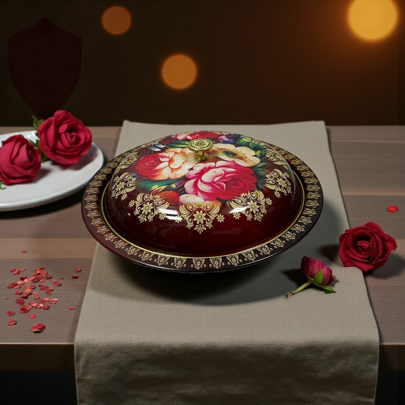 Блюдо с крышкой универсальное для шашлыка, плова и барбекю 26 см