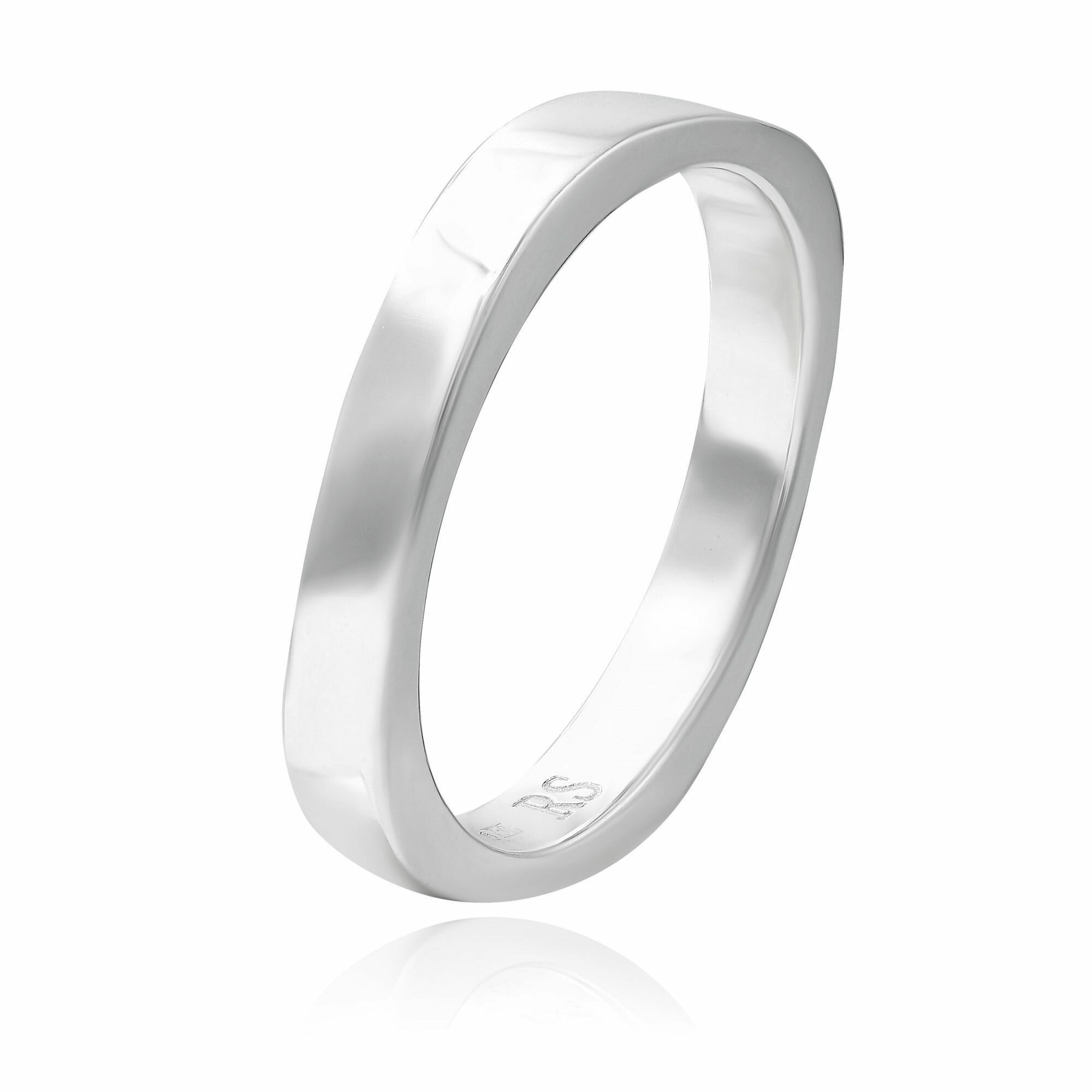 Кольцо обручальное, белое золото, 750 проба, родирование