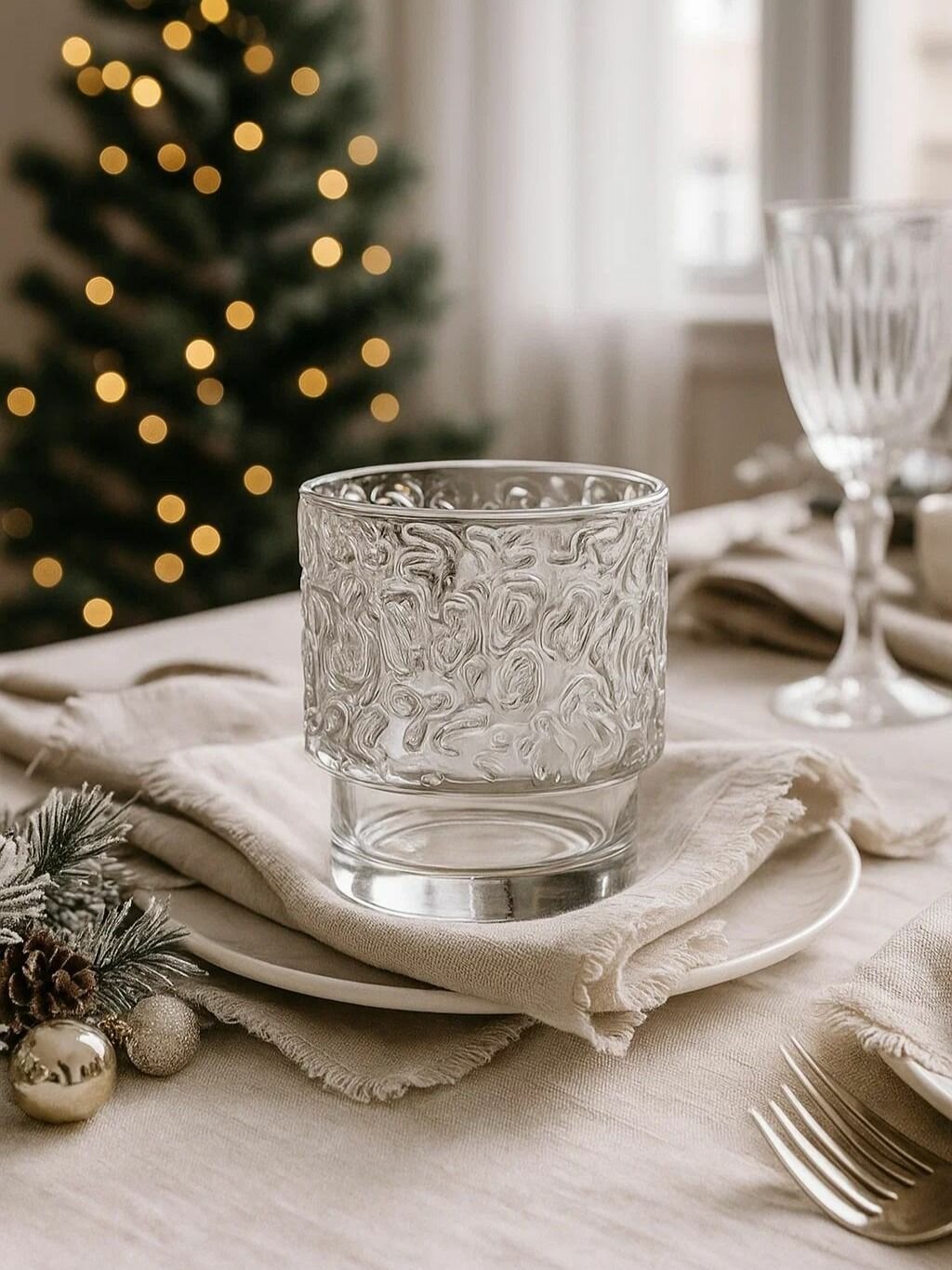 Набор стаканов, прозрачных низких 2 шт, 375 мл, с рисунком. Коробка подходит для подарка. Упрочненное стекло.