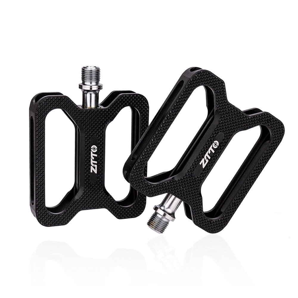 ZTTO Педали для велосипеда из алюминиевого сплава с герметичным подшипником, платформенные плоские pedals для MTB горных велосипедов, дорожных велосипедов, пляжных велосипедов, черный цвет, размер 85.5*114*20мм, вес 330.6г, в упаковке 2 педали