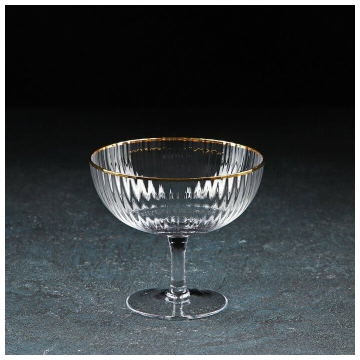 Бокал для коктейлей стеклянный Magistro «Орион», 350 мл, 11,1×12,5 см, с золотой отводкой