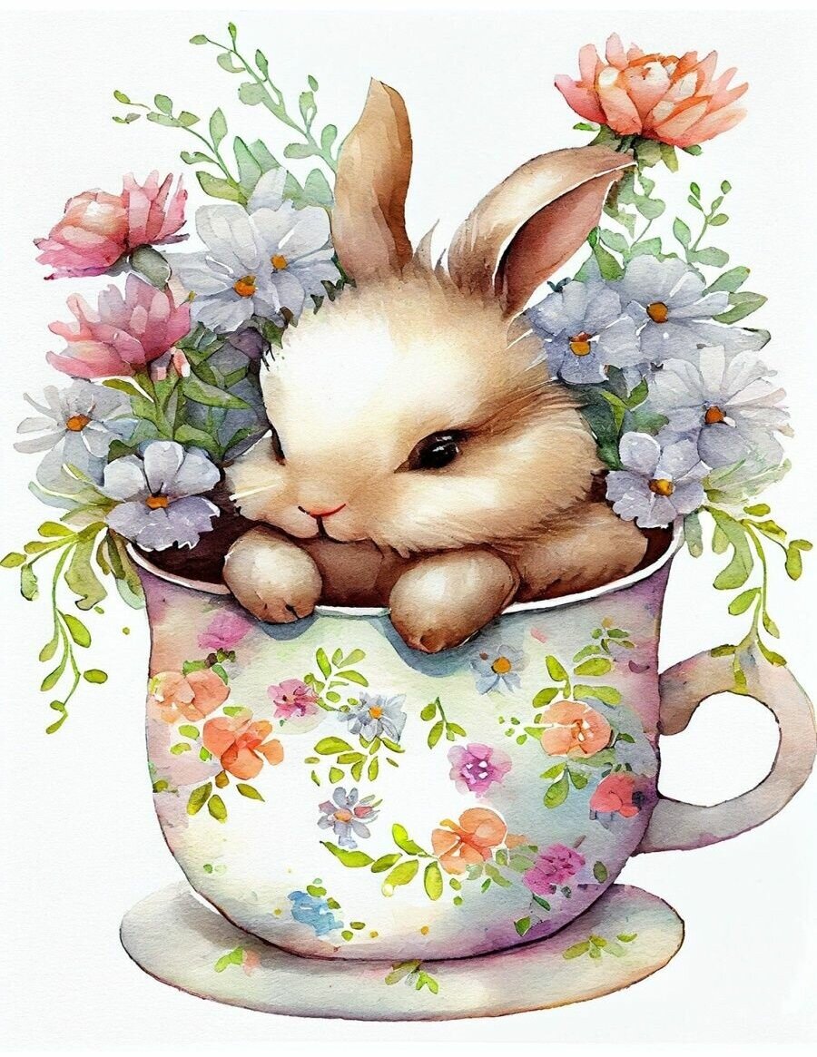 Картина по номерам "Пасхальный заяц" 40х50 см, хлопковый холст на подрамнике, акрил, Hobby Home