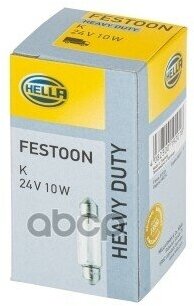 Лампа 24V R10W 10W SV8,5-8 HELLA 1 шт. картон 8GM 002 091-251 HELLA арт. 8GM 002 091-251